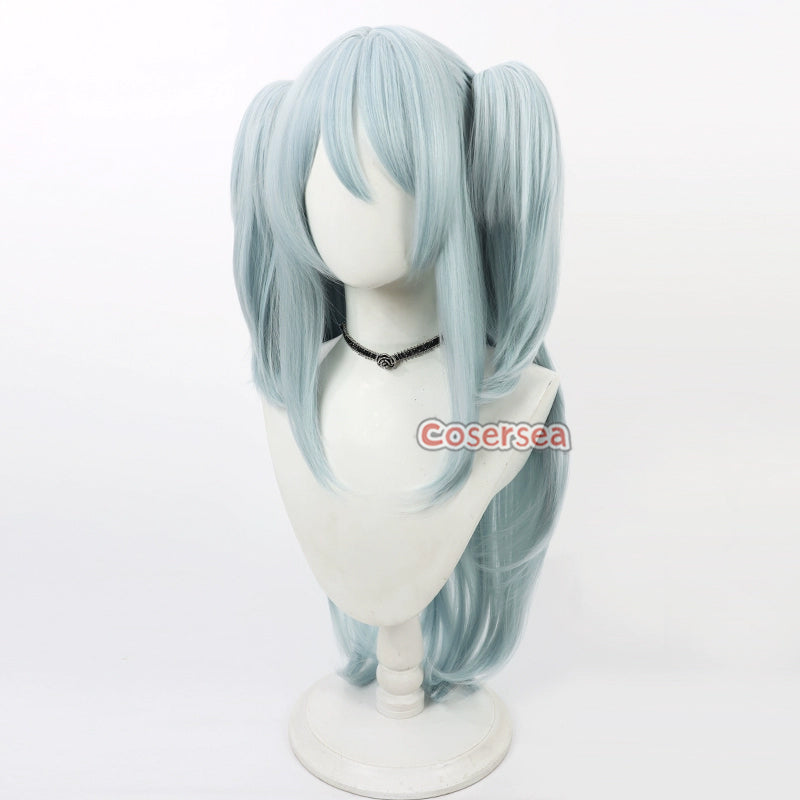 Akuma no Riddle Kirigaya Hitsugi 70cm Light Blue Ponytail Cosplay Wigs ...