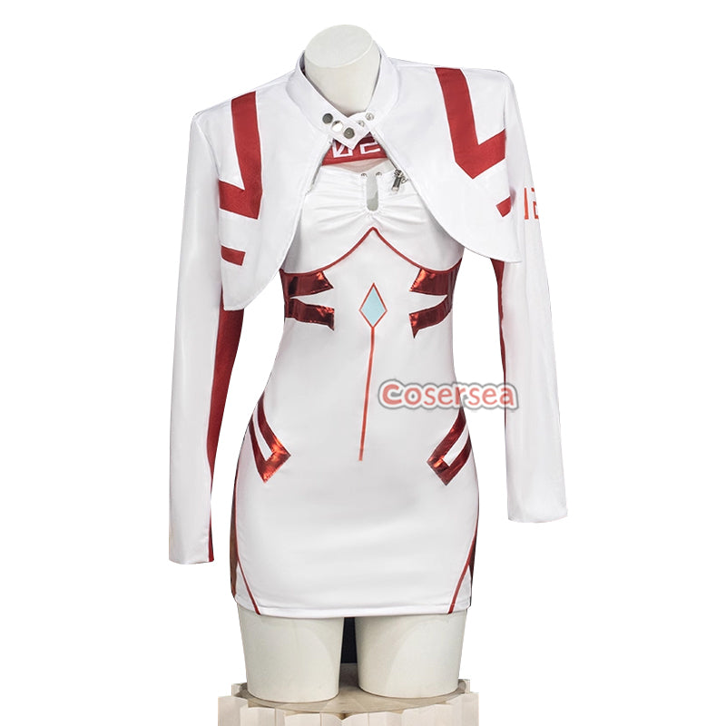 Cosersea Anime EVA Asuka Racing Halloween White Dress Suit Cosplay Cos ...