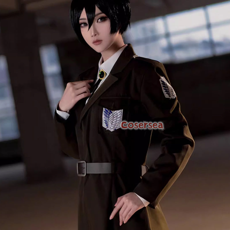 Cosersea Attack on Titan Levi Ackerman Halloween Men Uniform Cosplay C ...