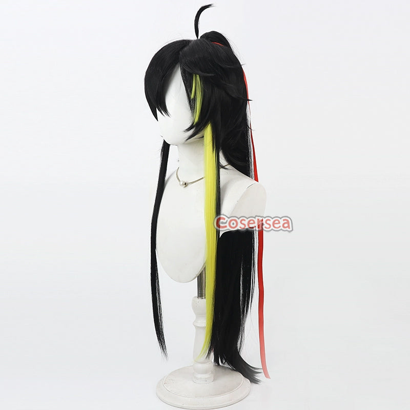 Azur Lane Harbin 100cm Black Mixed Yellow Ponytail Cosplay Wigs – coserseas