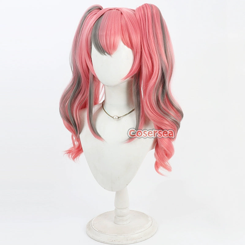 Azur Lane Bremerton 45cm Pink Mixed Green Ponytail Cosplay Wigs – coserseas