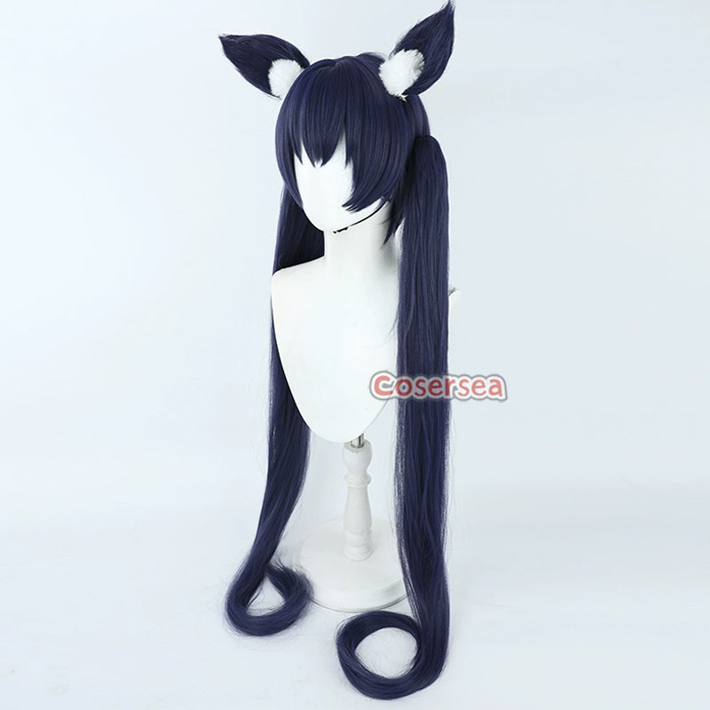 Blue Archive Kuromi Serika 130cm Dark Blue Ponytail Cosplay Wigs ...