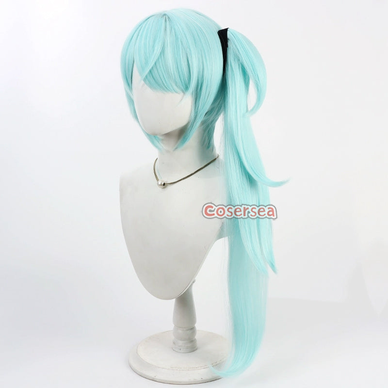 Blue Archive Tsuchinaga Hiyori 60cm Green Ponytail Cosplay Wigs – coserseas
