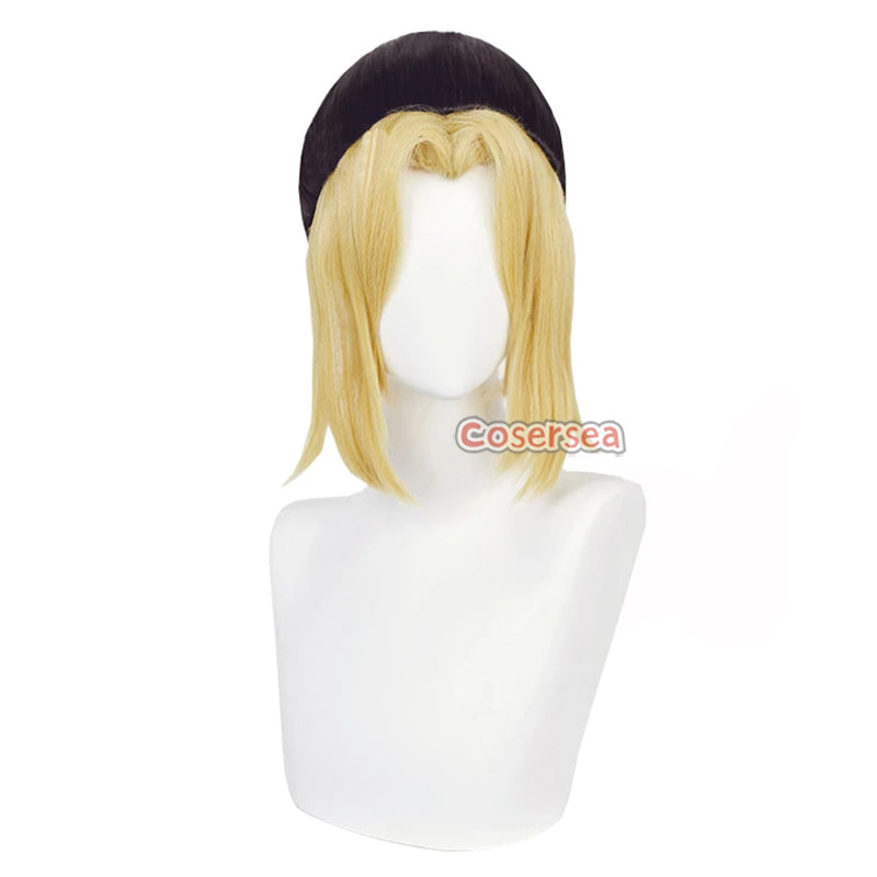 Demon Slayer Kimetsu no Yaiba Makio Blonde Mixed Black Cosplay Wigs ...