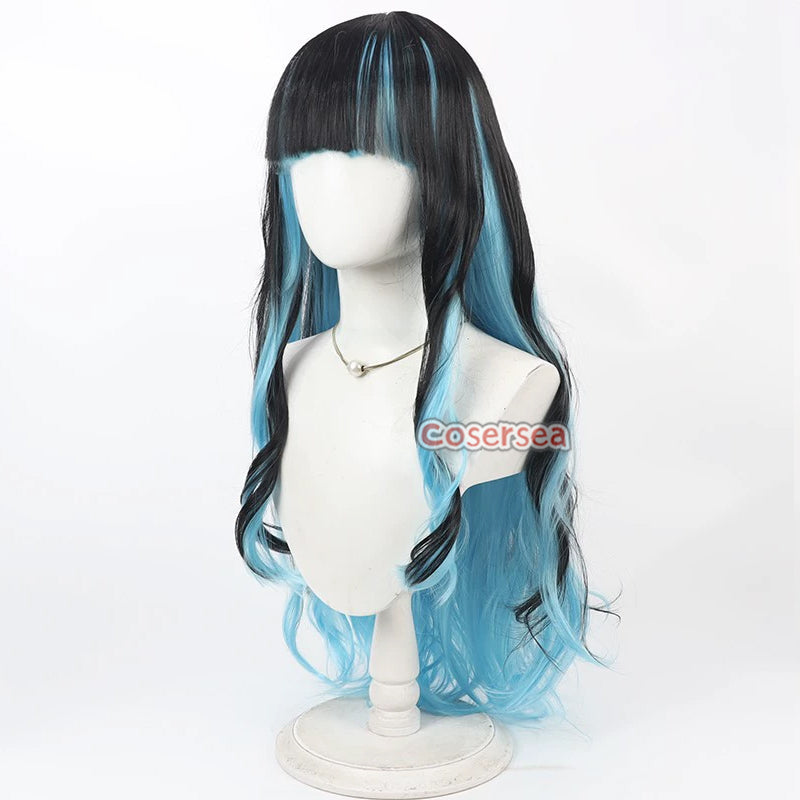 Fate FGO Tenochtitlan Tlaloc 80cm Black Mixed Blue Cosplay Wigs – coserseas