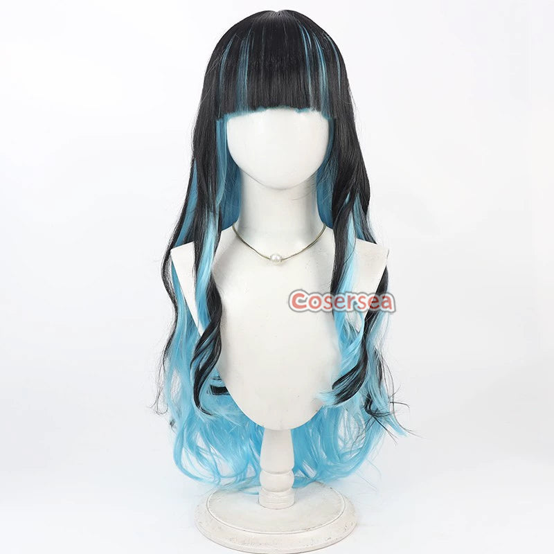 Fate FGO Tenochtitlan Tlaloc 80cm Black Mixed Blue Cosplay Wigs – coserseas