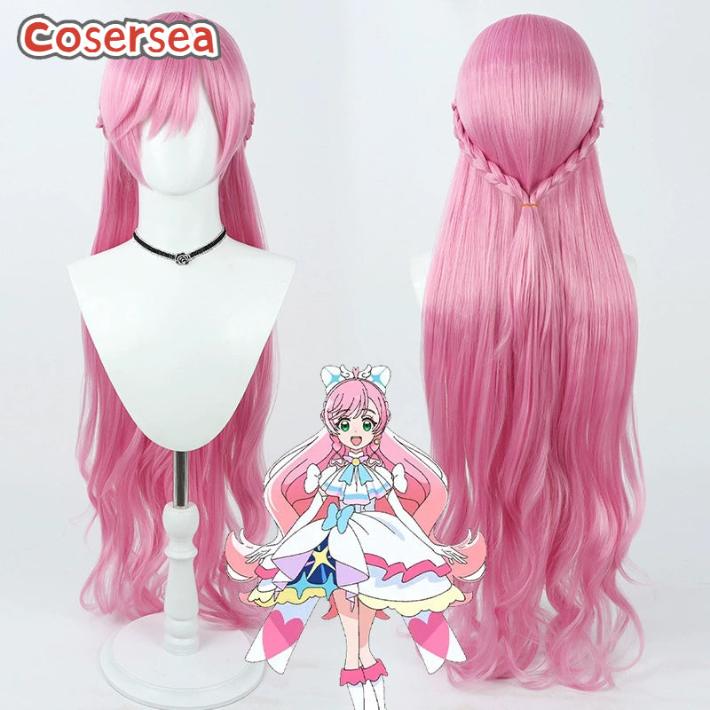 Futari wa Pretty Cure Cure Prism 100cm Wavy Pink Cosplay Wigs – coserseas