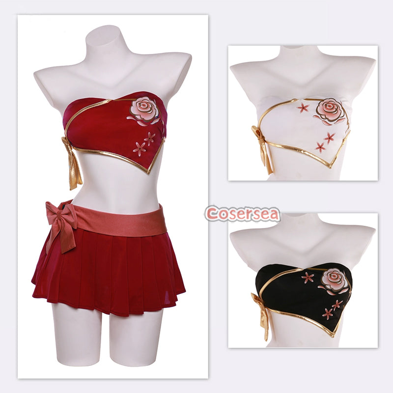 Game FFXIV Moonfire Faire Swimsuit Red Summer Bikini Cosplay Costume ...