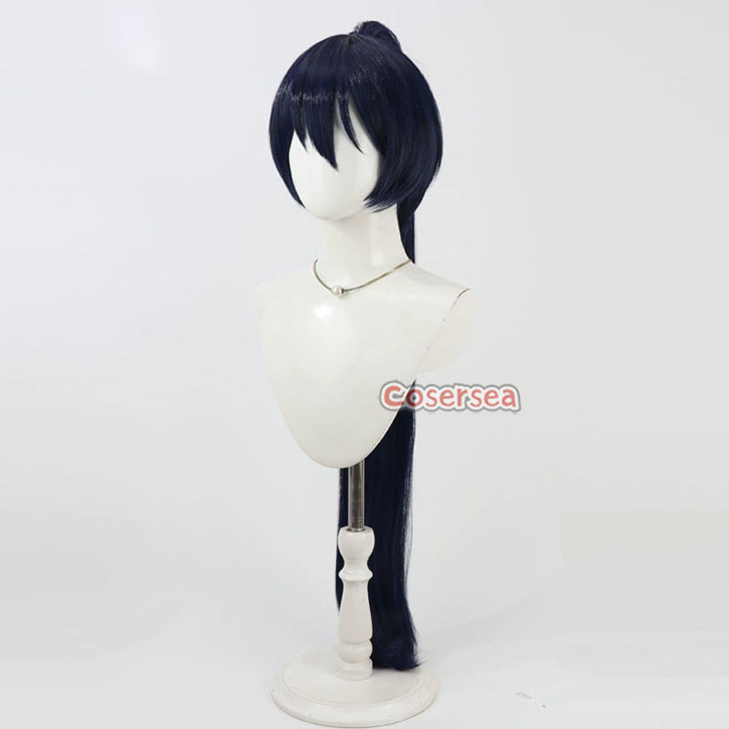 Cosersea Game Limbus Company Hong Lu 100cm Dark Blue Ponytail Cosplay ...