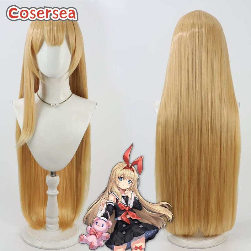 Cosersea Game Mahjong Soul Chiori Mikami 100cm Long Blonde Cosplay Wig ...