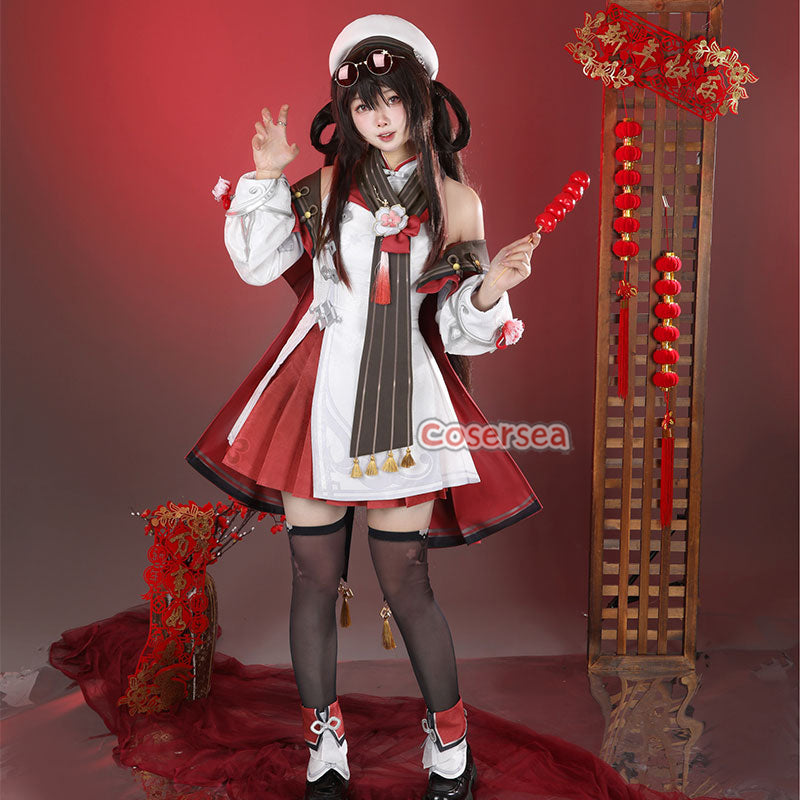 Genshin Impact Cherries Snow-Laden Hu Tao Cosplay Costume – coserseas