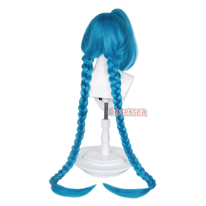 130cm LOL Arcane Jinx Women Long Blue Braided Cosplay Wigs – coserseas