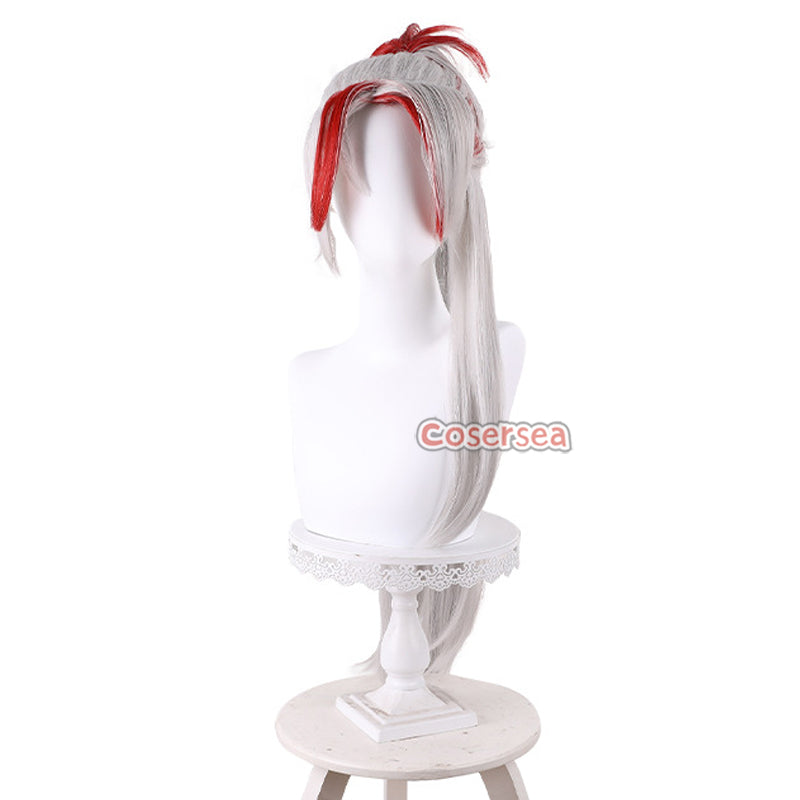 LOL Heartsteel Yone Grey Mixed Red Ponytail Cosplay Wigs – coserseas