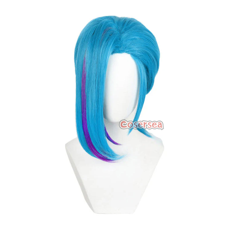 LOL Season 2 Arcane Jinx 45cm Blue Mixed Purple Cosplay Wigs – coserseas