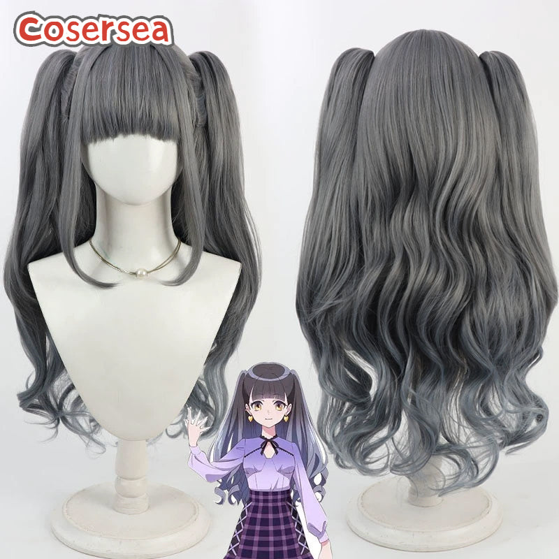 Cosersea Maebashi Witches Azu Niizato 70cm Dark Gray Gradient Ponytail ...