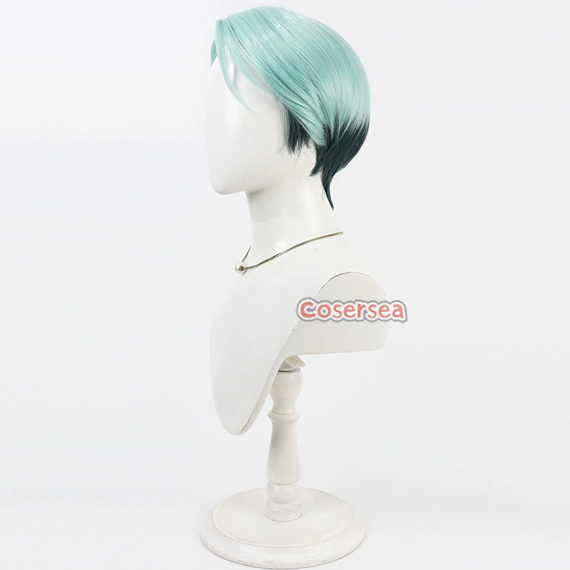 Cosersea Mobile Suit Gundam Challia Bull 30cm Mixed Green Cosplay Wigs ...