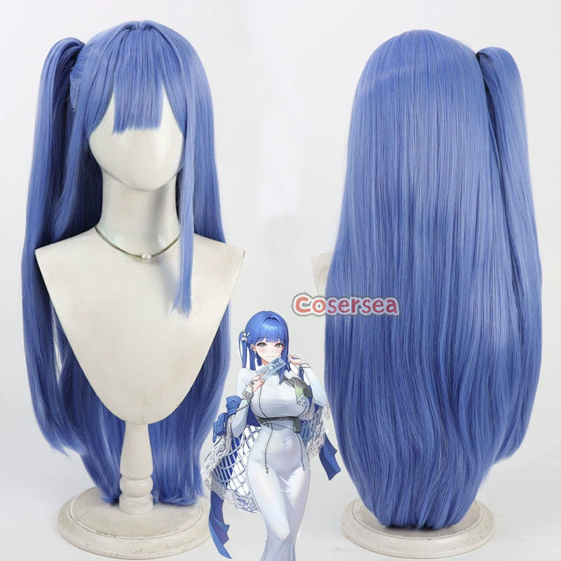 Nikke The Goddess of Victory Arcana 80cm Blue Ponytail Cosplay Wigs ...