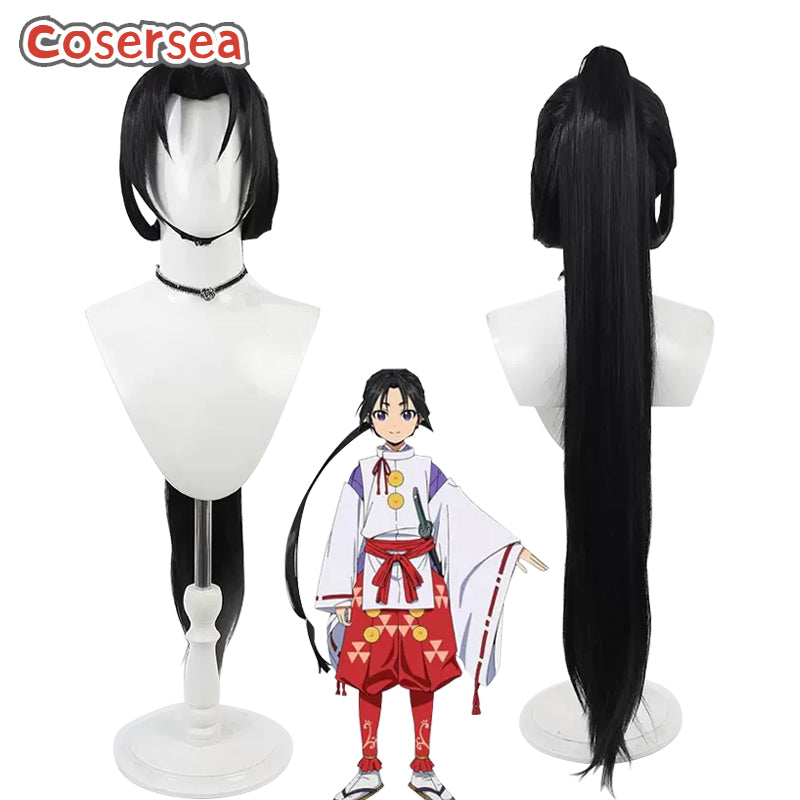 The Elusive Samurai Hōjō Tokiyuki 90cm Black Ponytail Cosplay Wigs ...