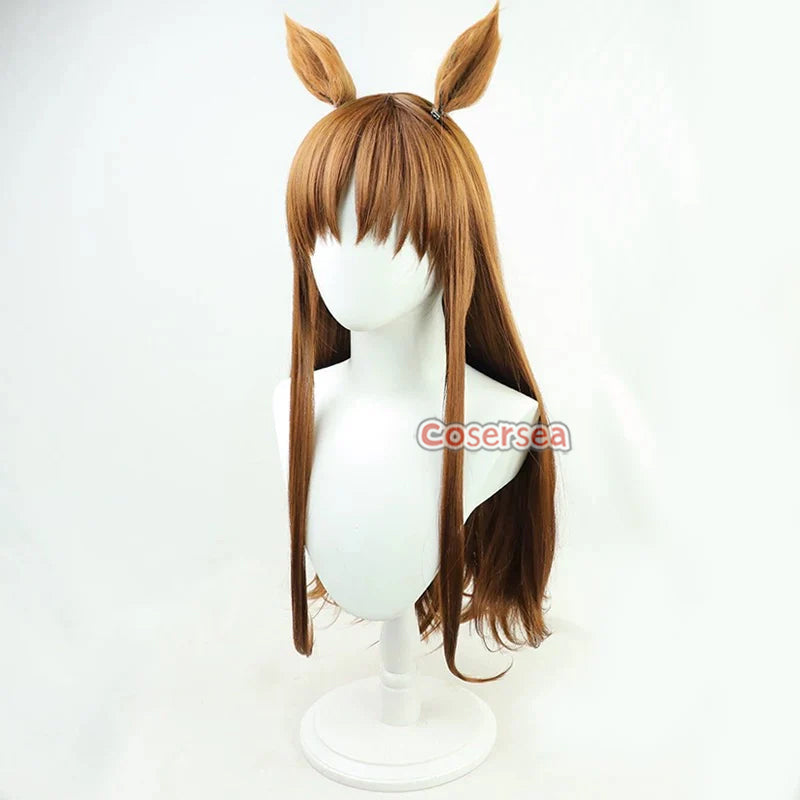 Cosersea Uma musume: Pretty Derby Grass Wonder Long Brown Cosplay Wigs ...