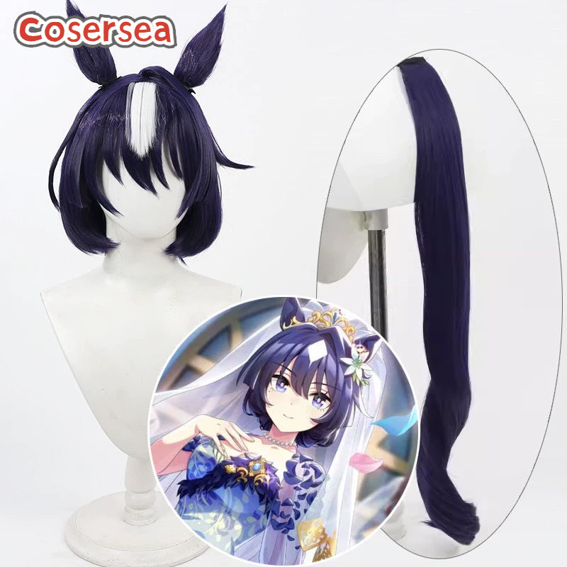 Cosersea Uma musume: Pretty Derby Verxina 30cm Dark Blue Mixed White C ...