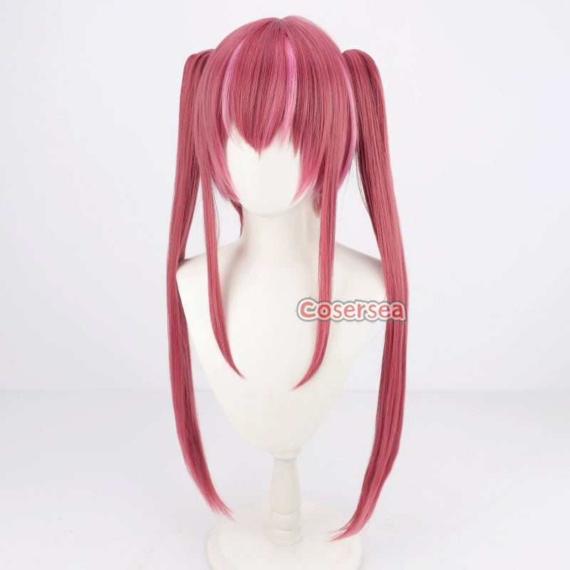 Virtual YouTuber Amagase Muyu 80cm Mixed Pink Ponytail Cosplay Wigs ...
