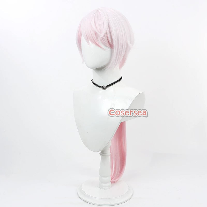 Virtual YouTuber Shiina Yuika 70cm White Mixed Pink Cosplay Wigs ...