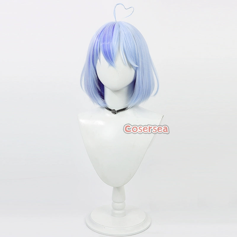 Virtual YouTuber Yukihana Lamy 30cm Mixed Blue Bobo Cosplay Wigs ...