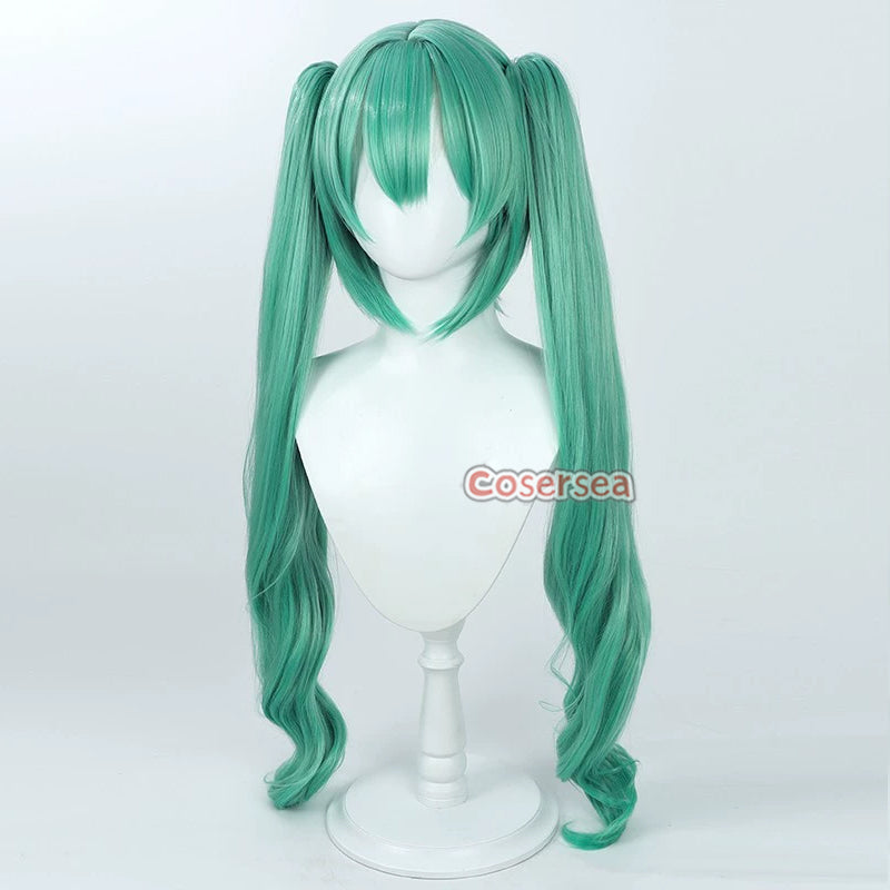Virtual YouTuber Finana Ryugu 90cm Green Ponytail Cosplay Wigs – coserseas