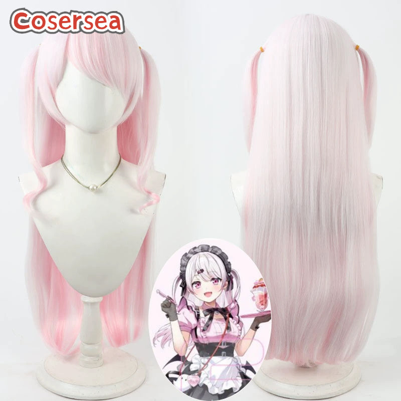 Cosersea Virtual YouTuber Shiina Yuika 80cm White Mixed Pink Cosplay W ...